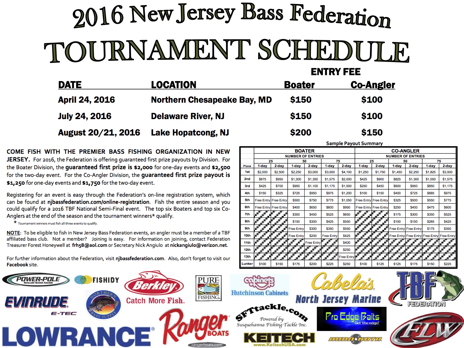 2016 NJBF Schedule Flyer – New Jersey Bass Federation